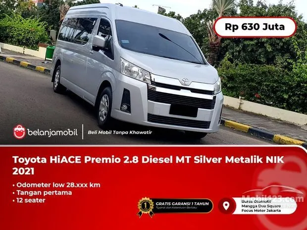 Jual Toyota Hiace Premio Van Bekas 2021 di Indonesia Harga Murah ...