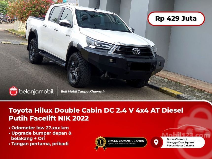 Jual Mobil Toyota Hilux 2022 V Double Cab 4X4 2.4 di Jawa Barat Automatic Pickup Putih Rp 429. ...