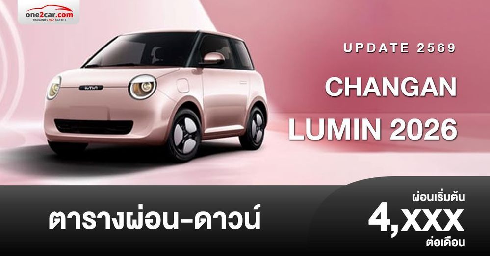 อัปเดตตารางผ่อน CHANGAN LUMIN 2026 - ราคาและตารางผ่อน | One2car